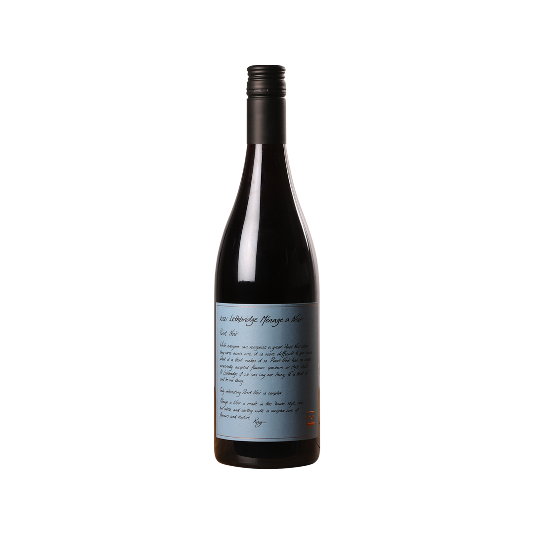 Lethbridge Ménage à Noir Pinot Noir 2021 - Red Wine | Blackhearts and ...