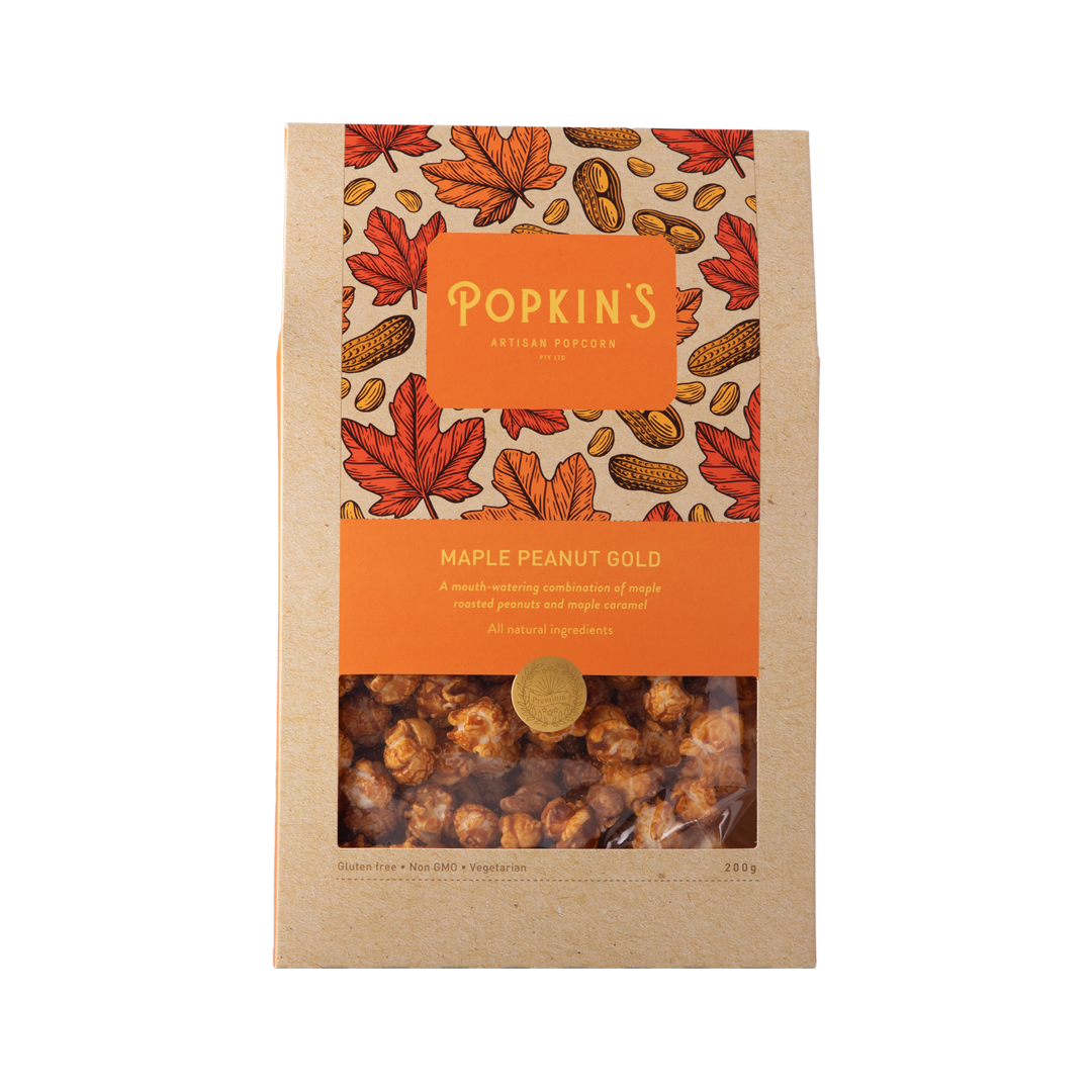 Popkins Maple Peanut Gold Popcorn Popbox 40g - Food | Blackhearts and ...